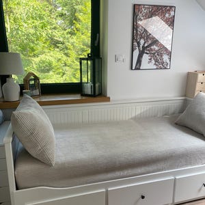 Inch Cream STRIPES CORDUROY Daybed Slip Cover. Set for Daybed: Cover ...