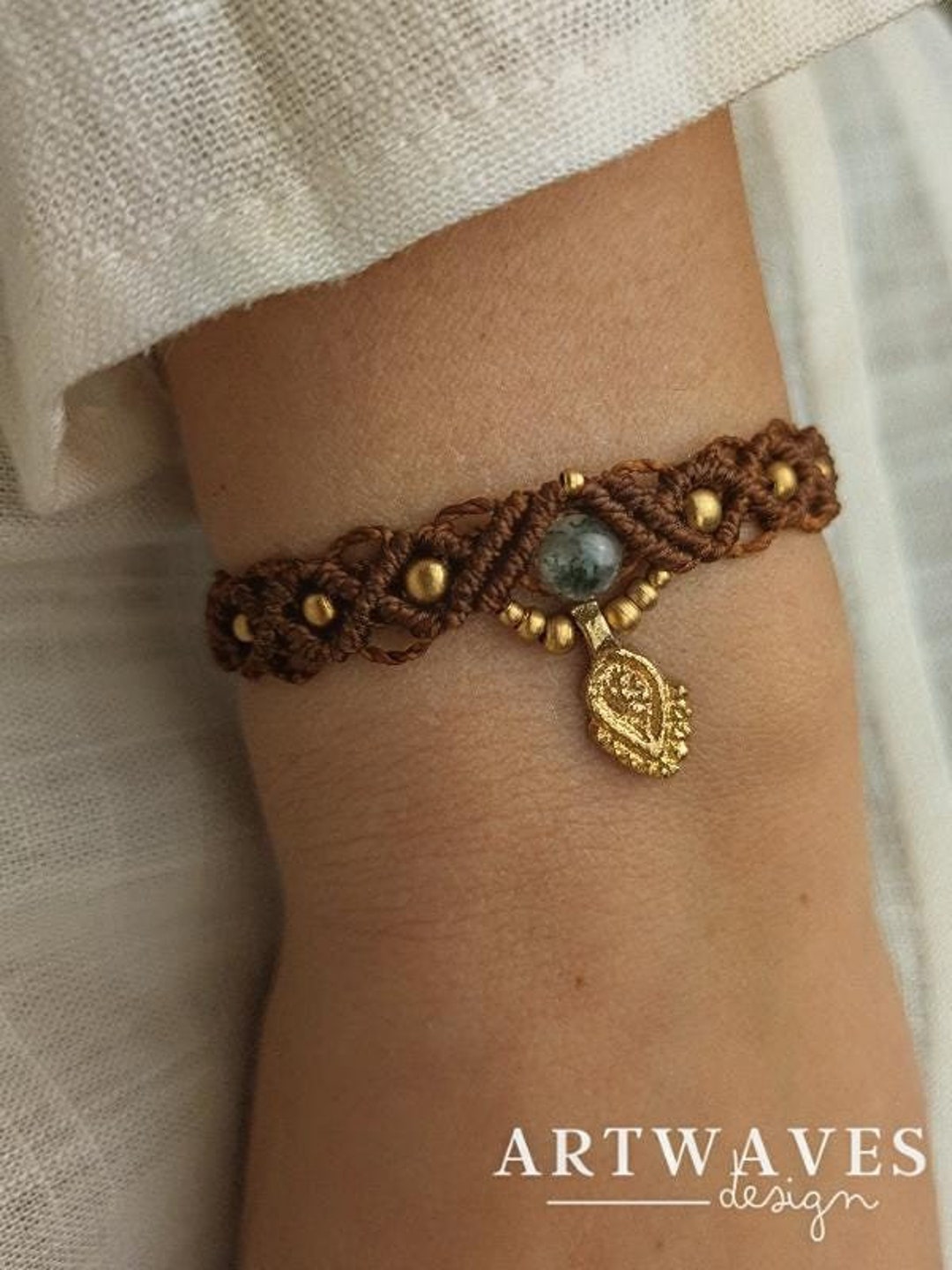 Personalized Macrame Bracelet With Pendant • Goa • Friendship Bracelet ...