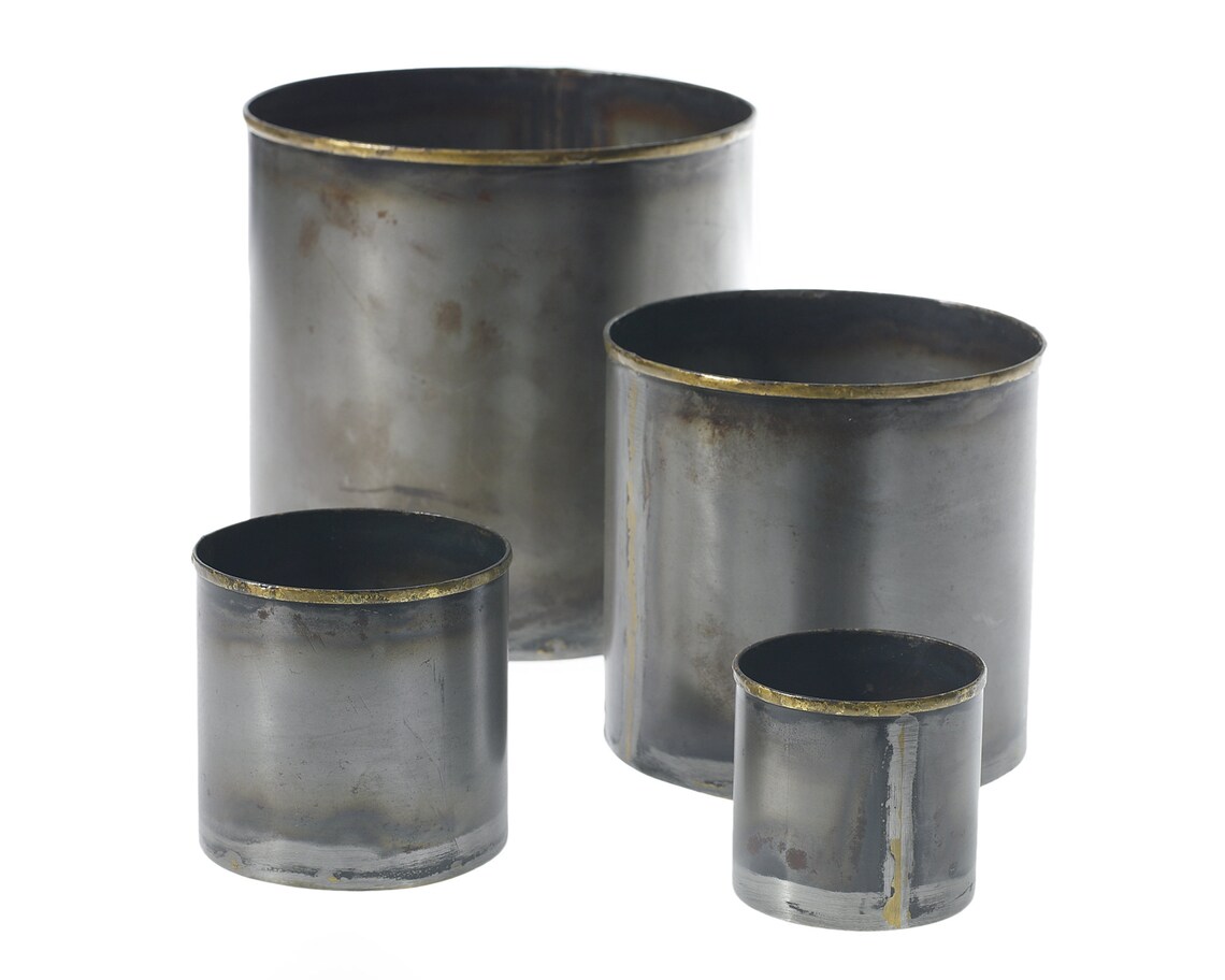 Rustic Metal Pots, Metal Planter, Bowl, Vase, Rustic Finish, Rustic ...