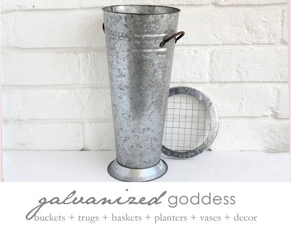 French Flower Bucket With Stability Base 3 Sizes Tall - Etsy