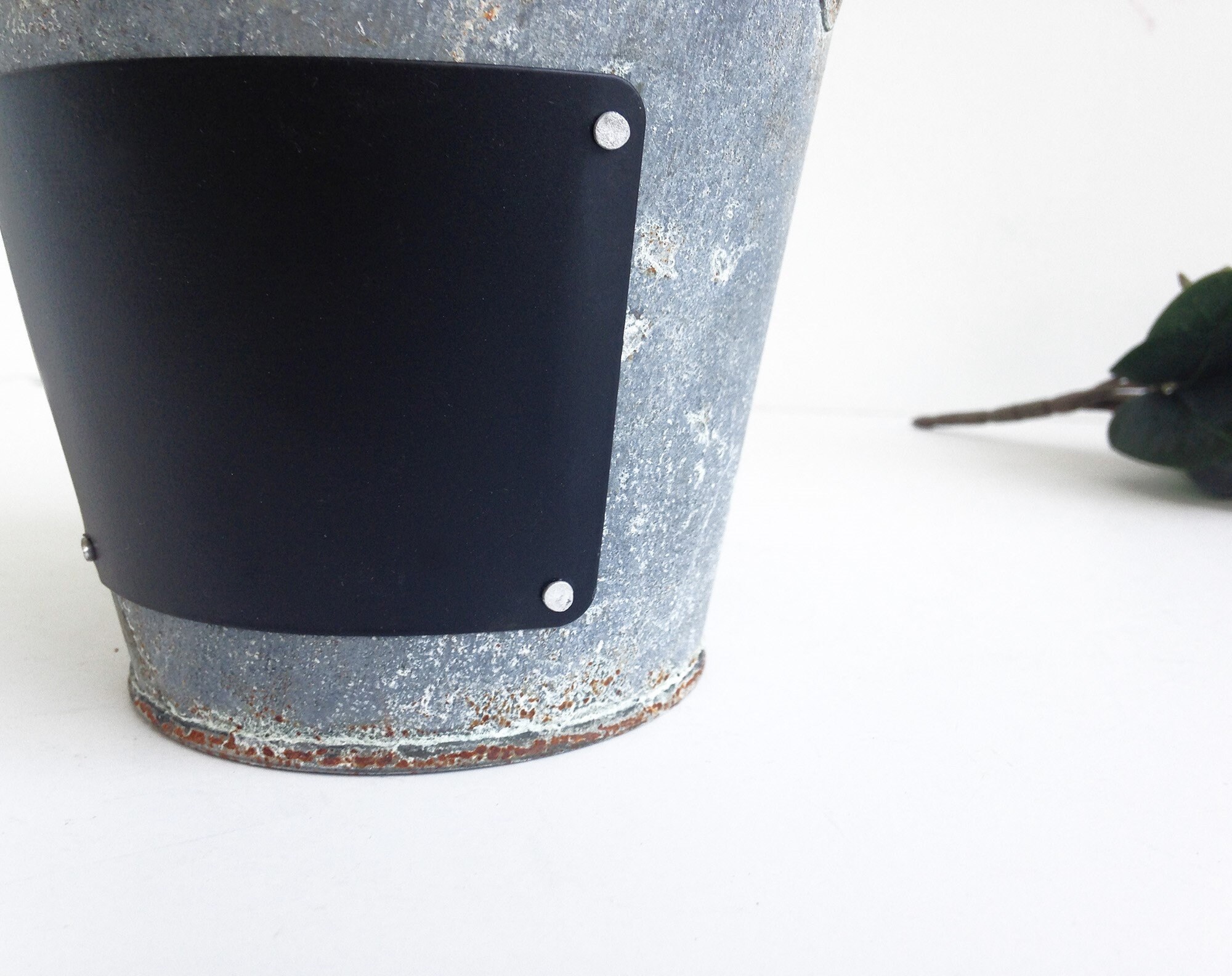 Chalkboard Pail Rustic Metal Pail Galvanized Pail Kids - Etsy