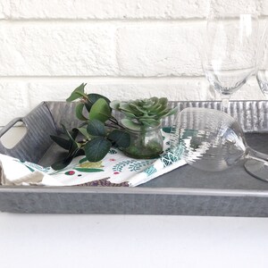 Galvanized Tray, Ottoman Tray, Galvanized Decor, Kitchen Decor, Tray ...