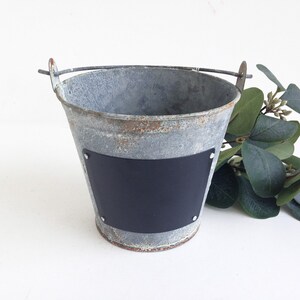 Chalkboard Pail Rustic Metal Pail Galvanized Pail Kids | Etsy