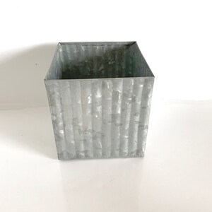 Galvanized Cube Planters Vertical Ribs 3 Sizes Windowsill - Etsy
