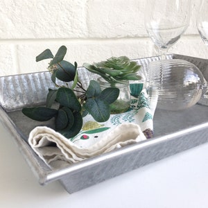 Galvanized Tray, Ottoman Tray, Galvanized Decor, Kitchen Decor, Tray ...