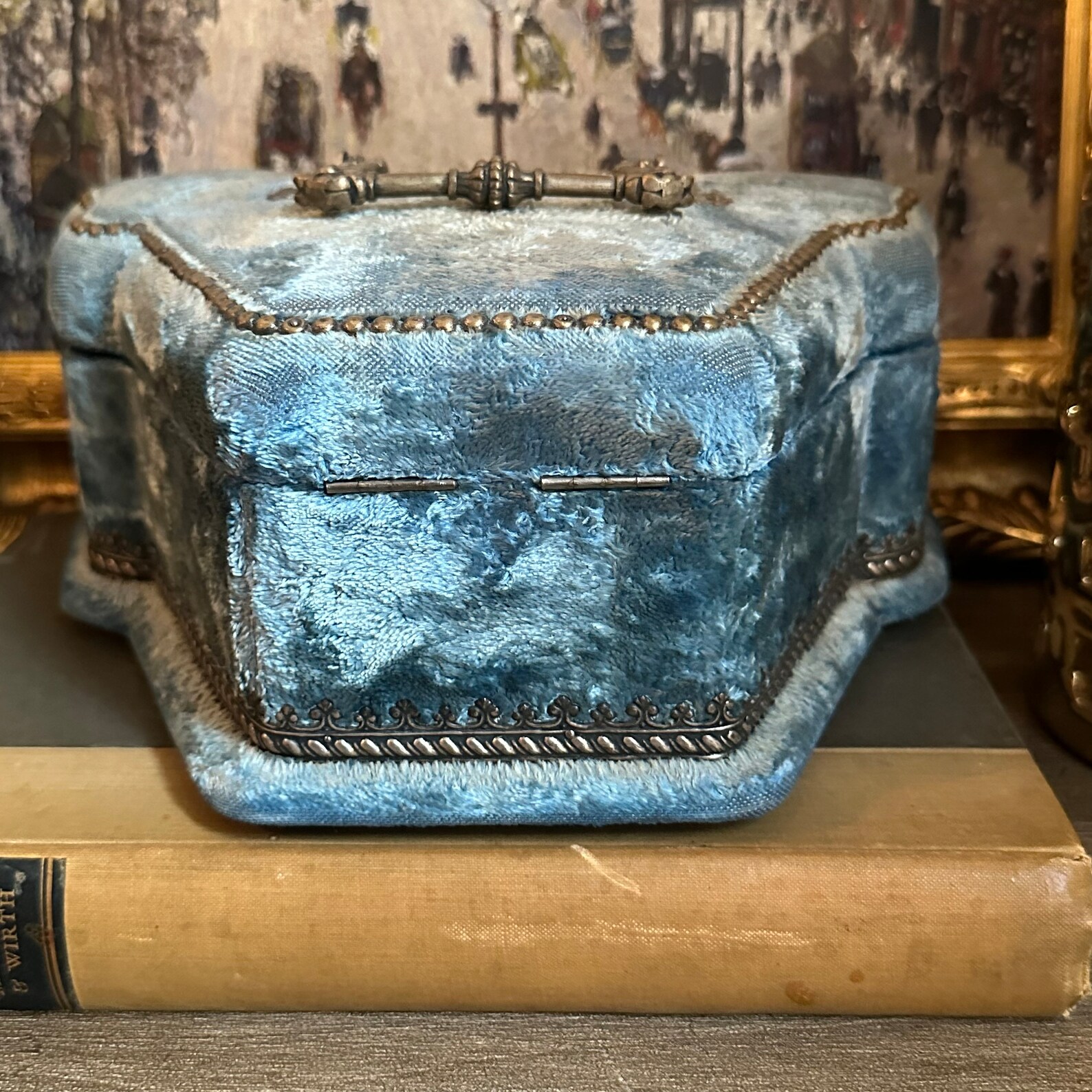 Antique French Tufted Silk Velvet Jewelry Box - Etsy