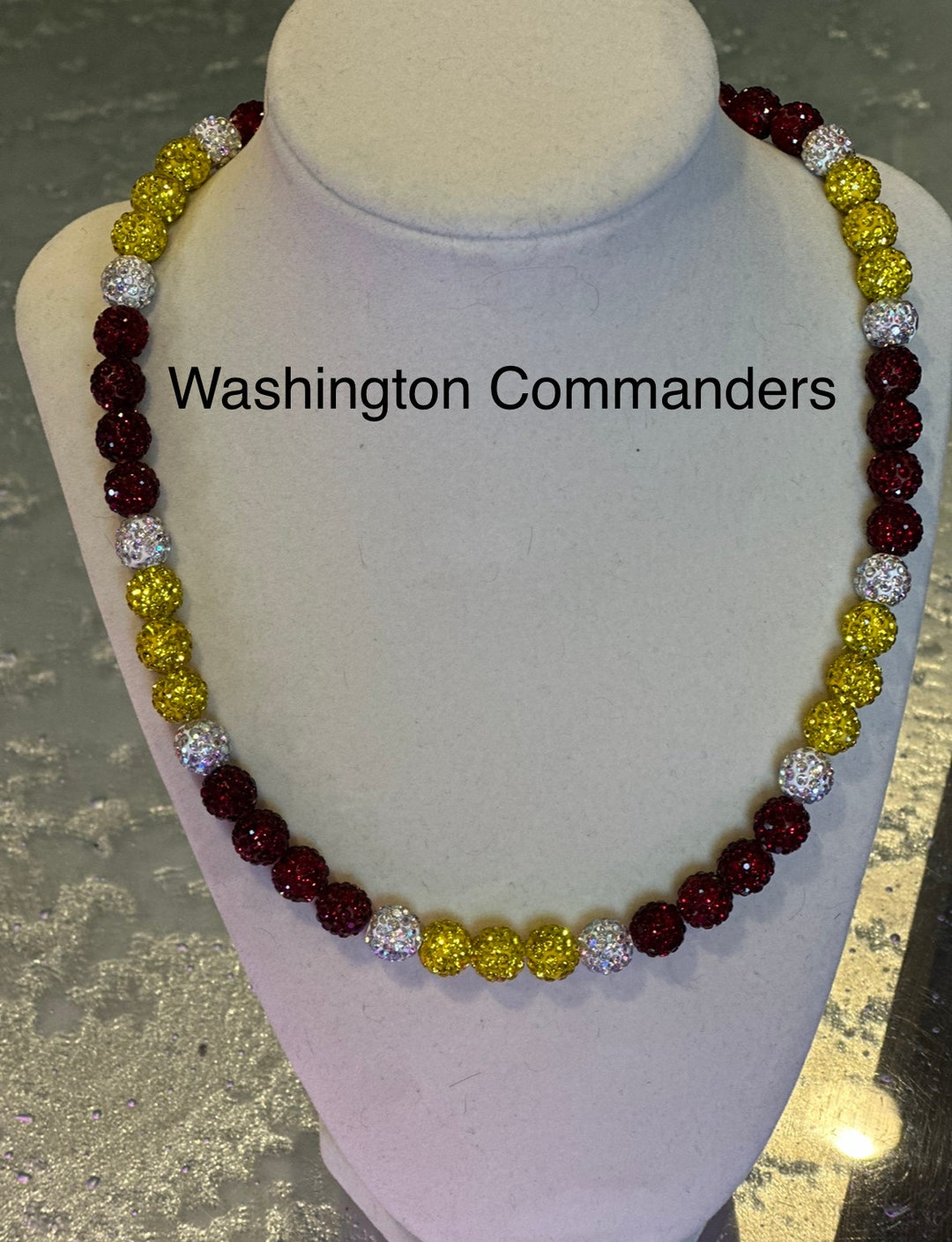 Washington Commanders Rally Necklace: Stretchy No Clasp. - Etsy