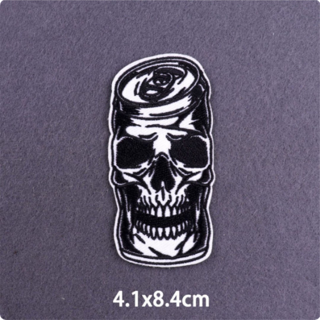 Skull Beer Can Patch (iron On, Velcro or Sew) - Etsy