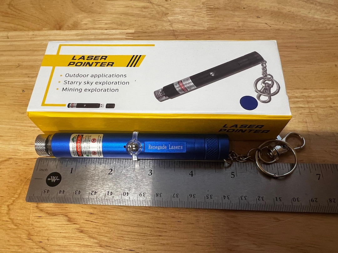 Renegade Lasers Green Keychain Laser in a Blue Housing, With USB ...