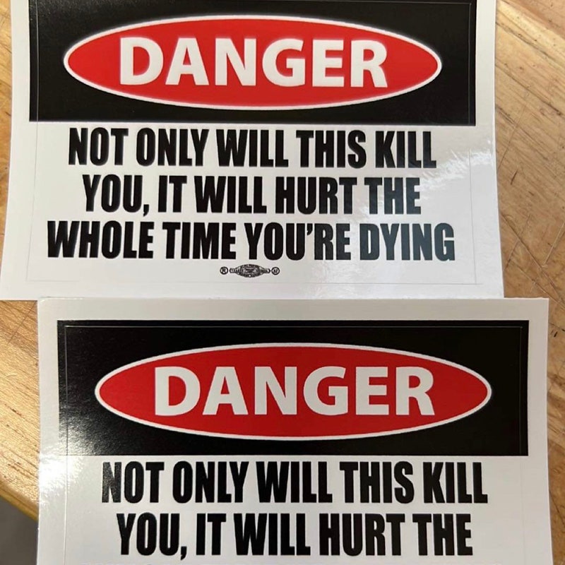 Funny Danger Stickers - Etsy