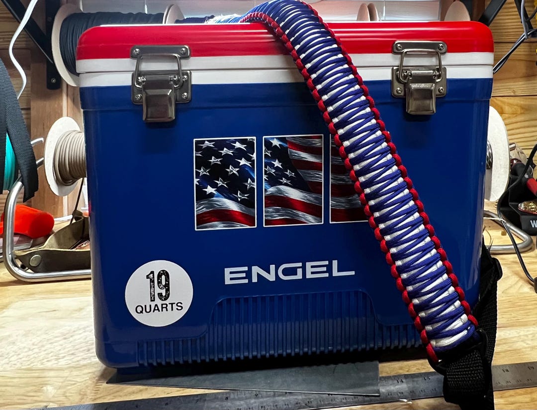 19qt Engel Cooler With American Flag Decal. Also a Para-cord Custom ...