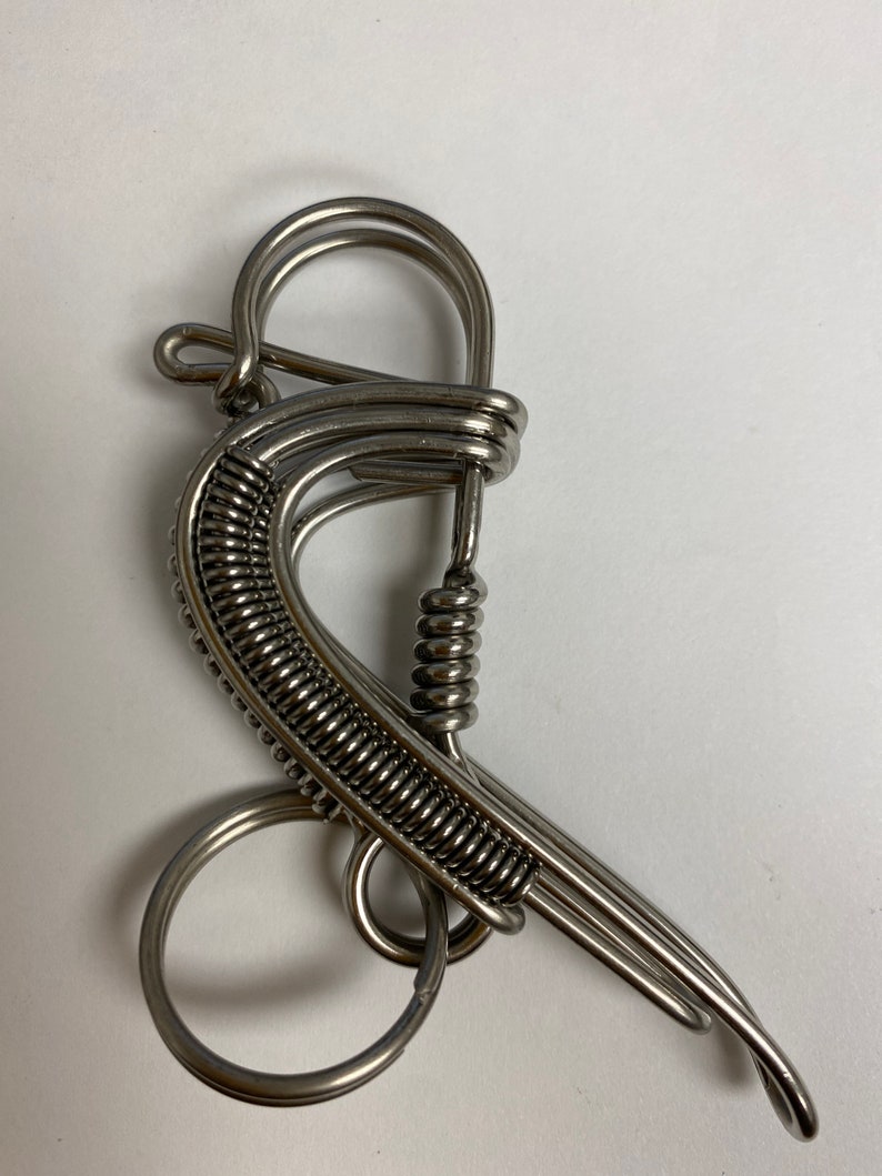 Handmade Stainless Steel Wire Keychain, Squeeze Activated - Etsy