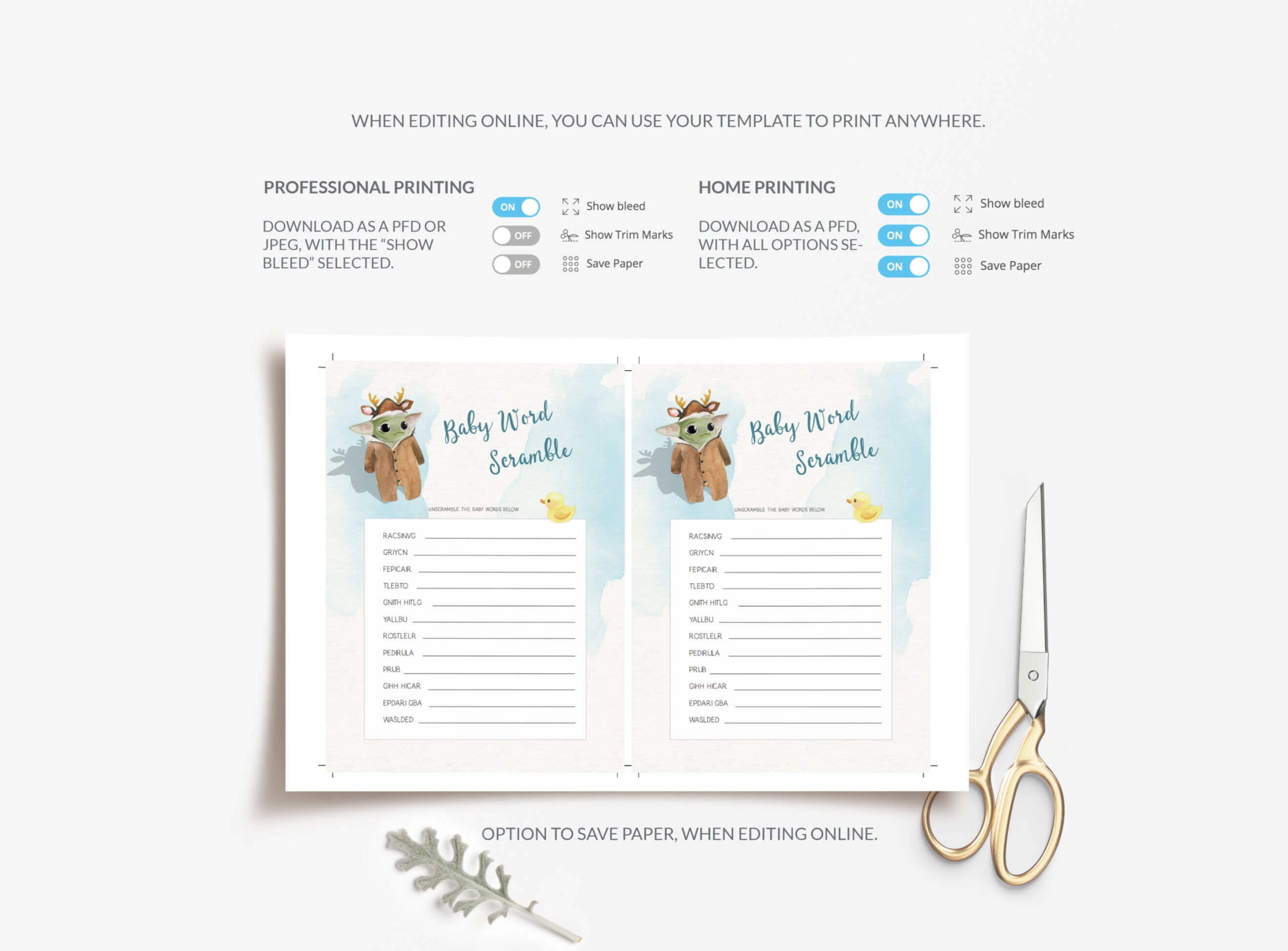 Baby Shower Game Party Word Scramble Alien Baby Shower Party - Etsy