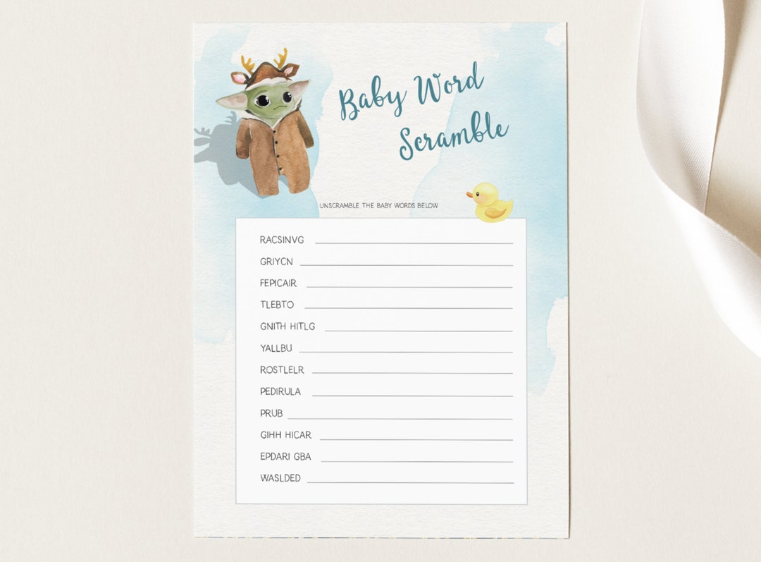 Baby Shower Game Party Word Scramble Alien Baby Shower Party - Etsy