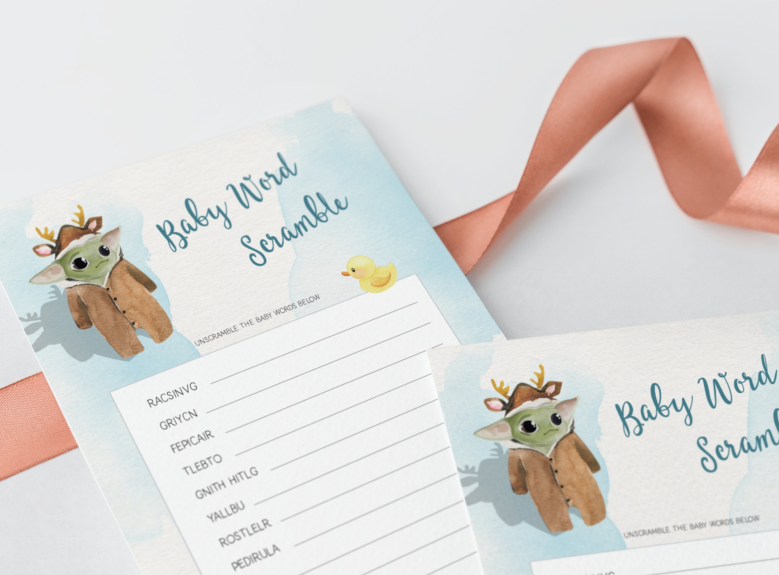 Baby Shower Game Party Word Scramble Alien Baby Shower Party - Etsy