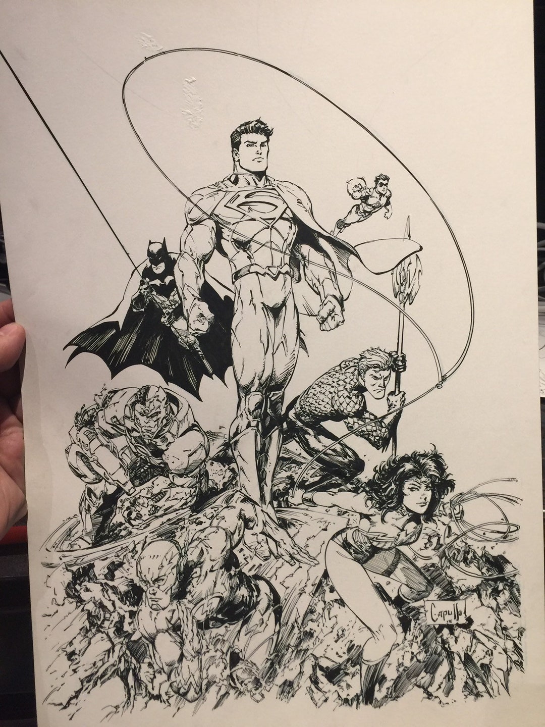 Comic Cover Recreation Justice League - Greg Capullo Art - Etsy