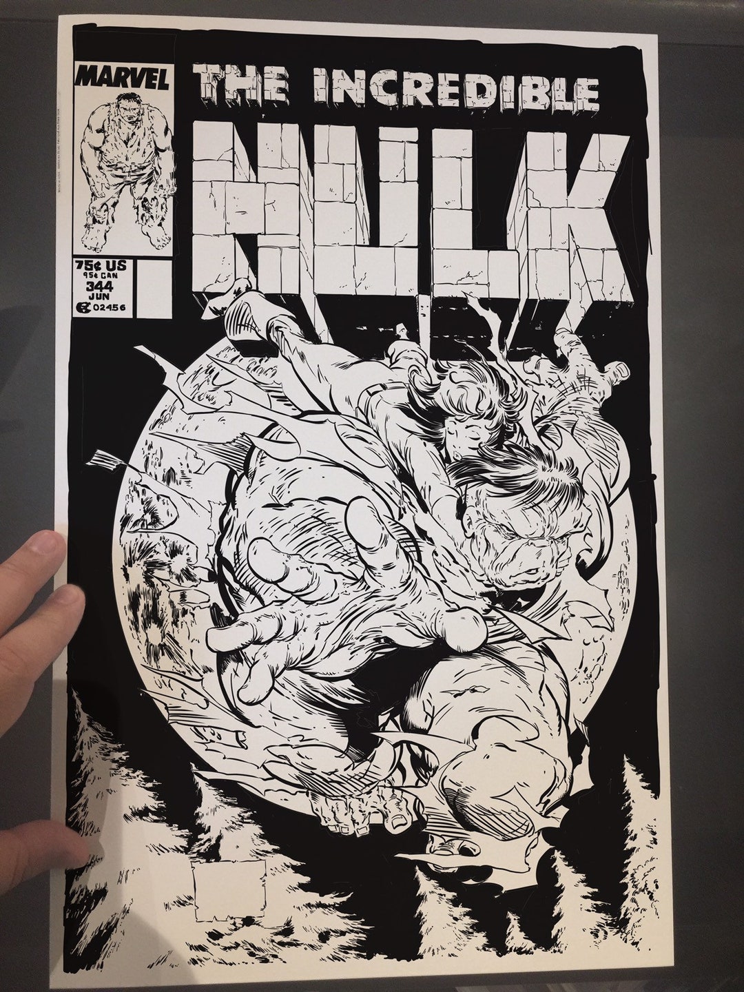 Comic Cover Recreation Incredible Hulk Issue 344 Todd Mcfarlane - Etsy
