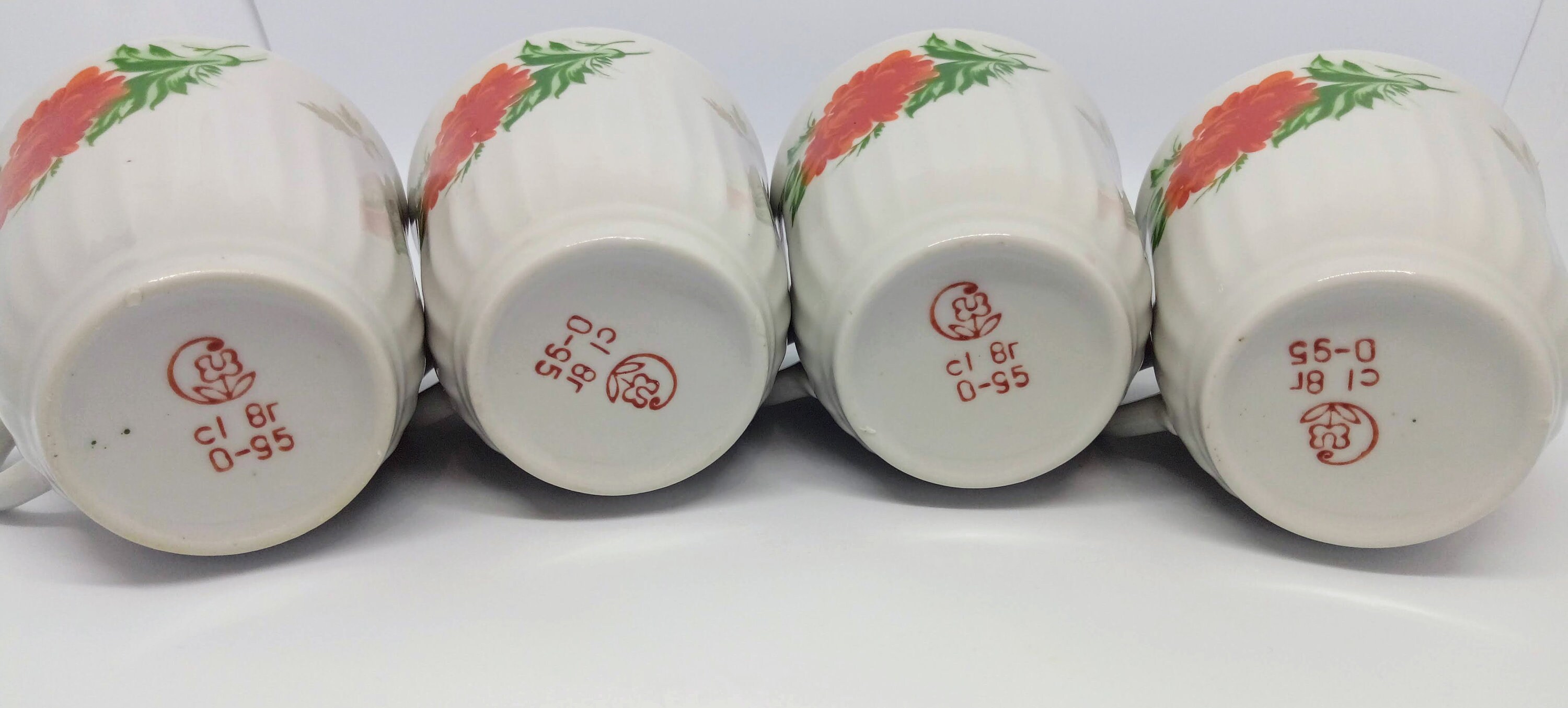 Set of 4 Vintage Coffee Tea Cup Soviet Tea Set Russian Cup Design ...
