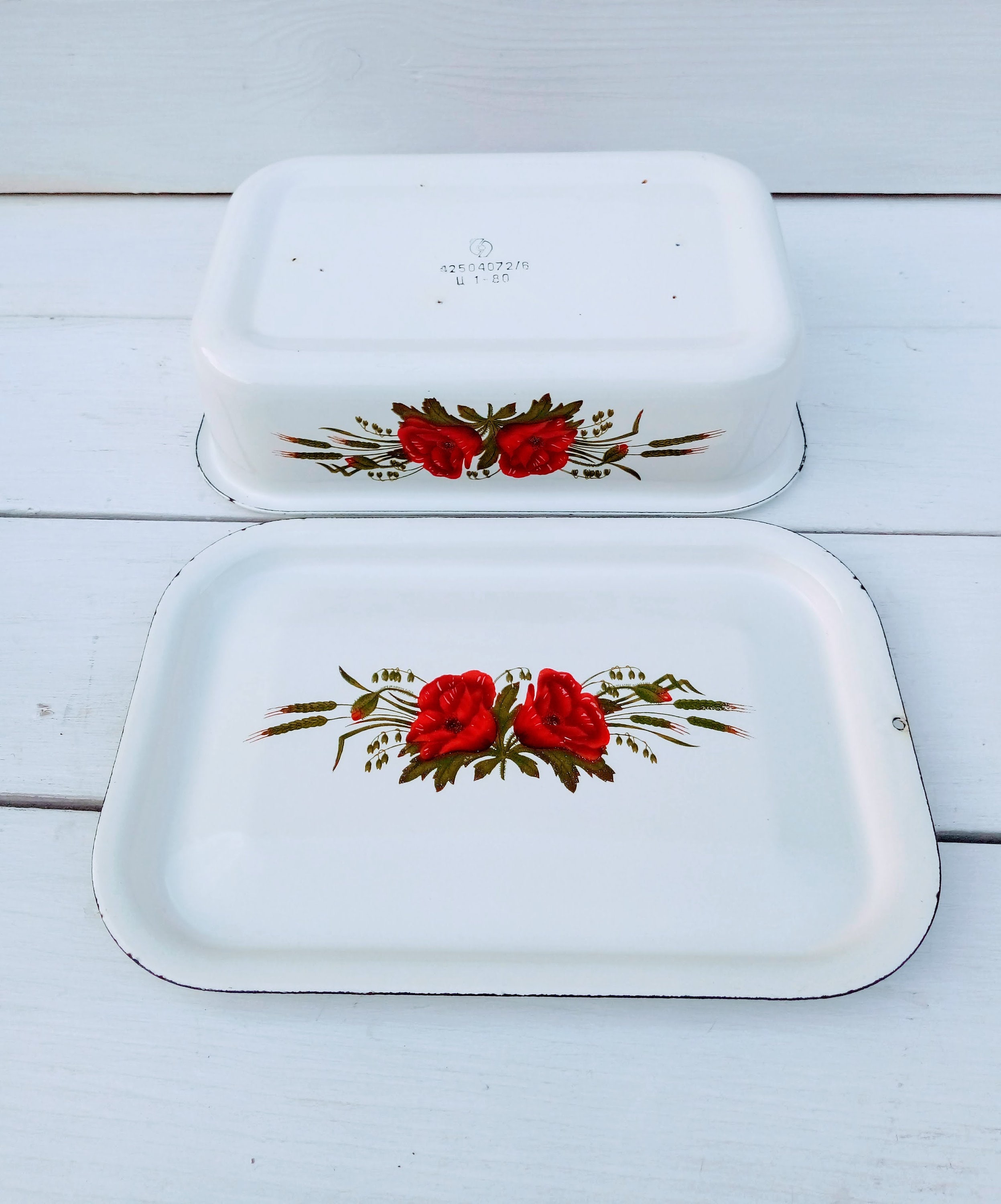 Vintage White Enamel Storage Container With a Lid Soviet - Etsy