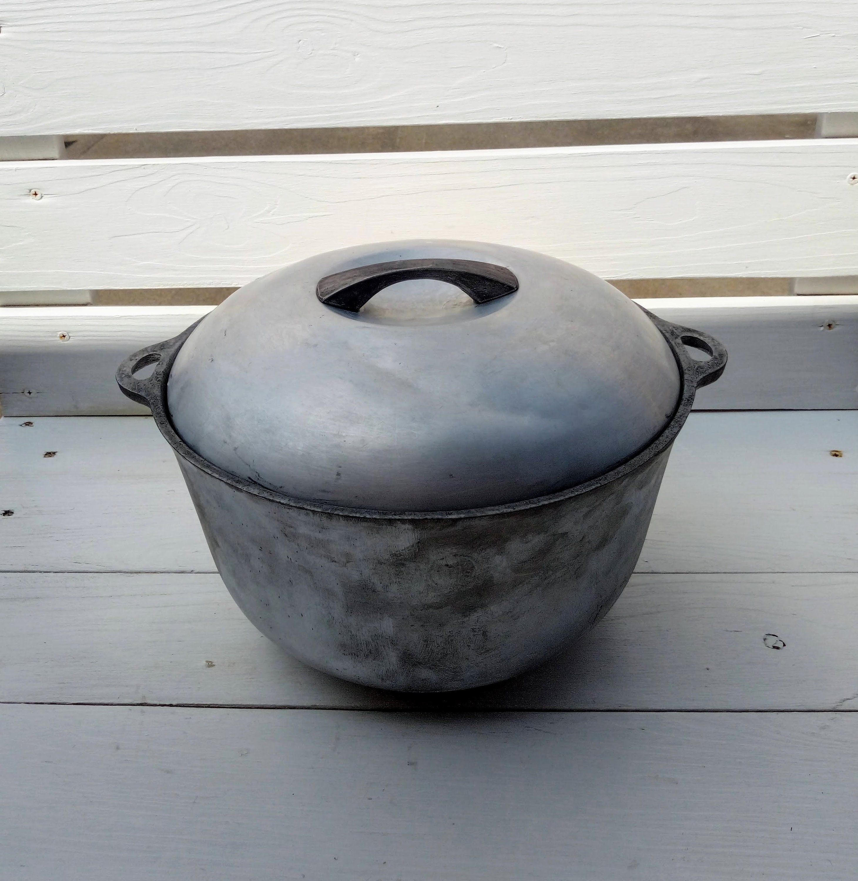 Vintage Large Metal Cauldron With Lid 6L Soviet Russian Stove Pot ...