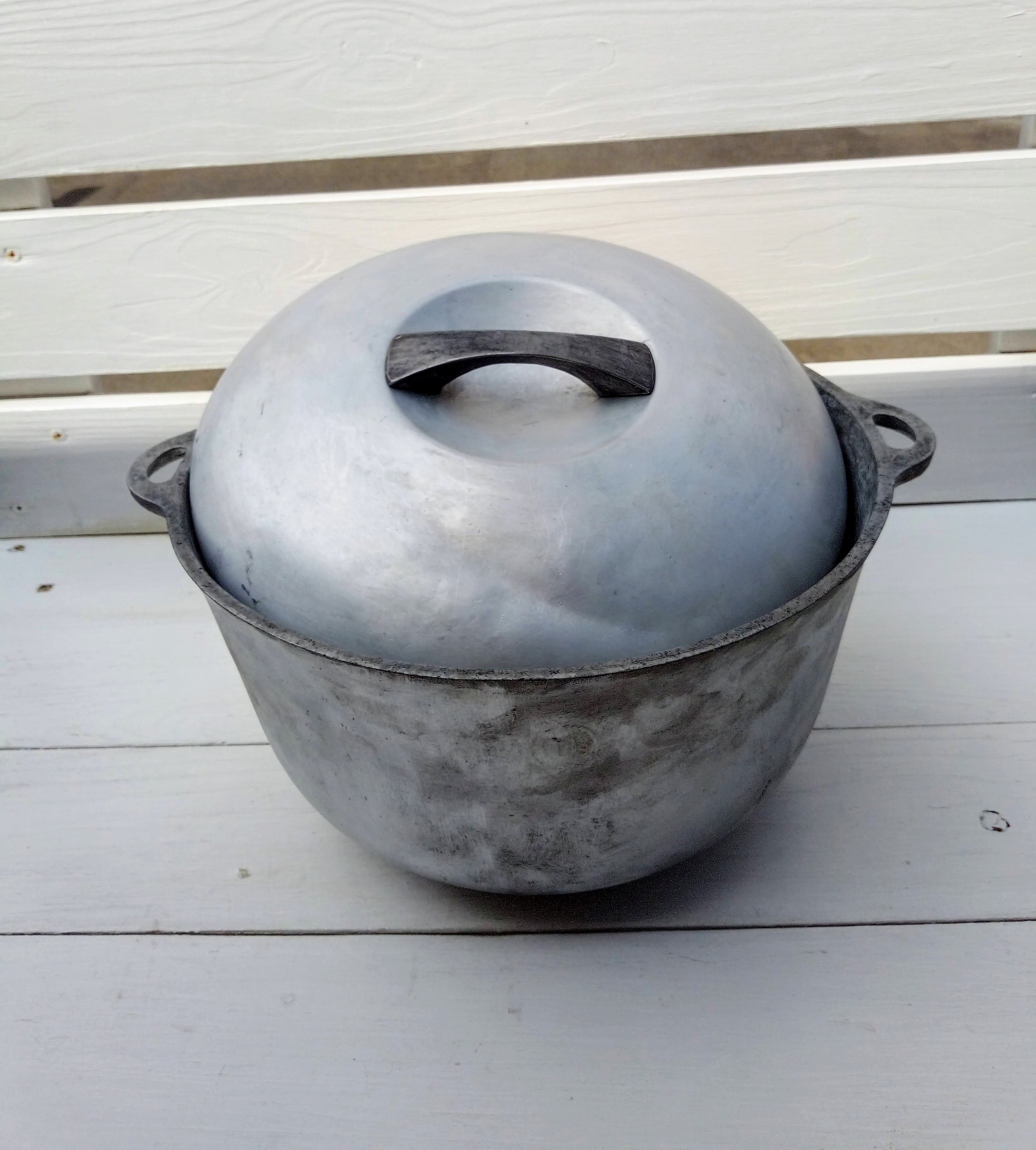 Vintage Large Metal Cauldron With Lid 6L Soviet Russian Stove Pot ...