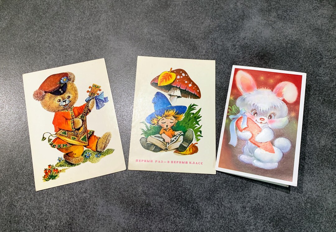 Set of 3 Vintage Soviet Postcards1980s | Retro USSR Greeting Cards #4 ...