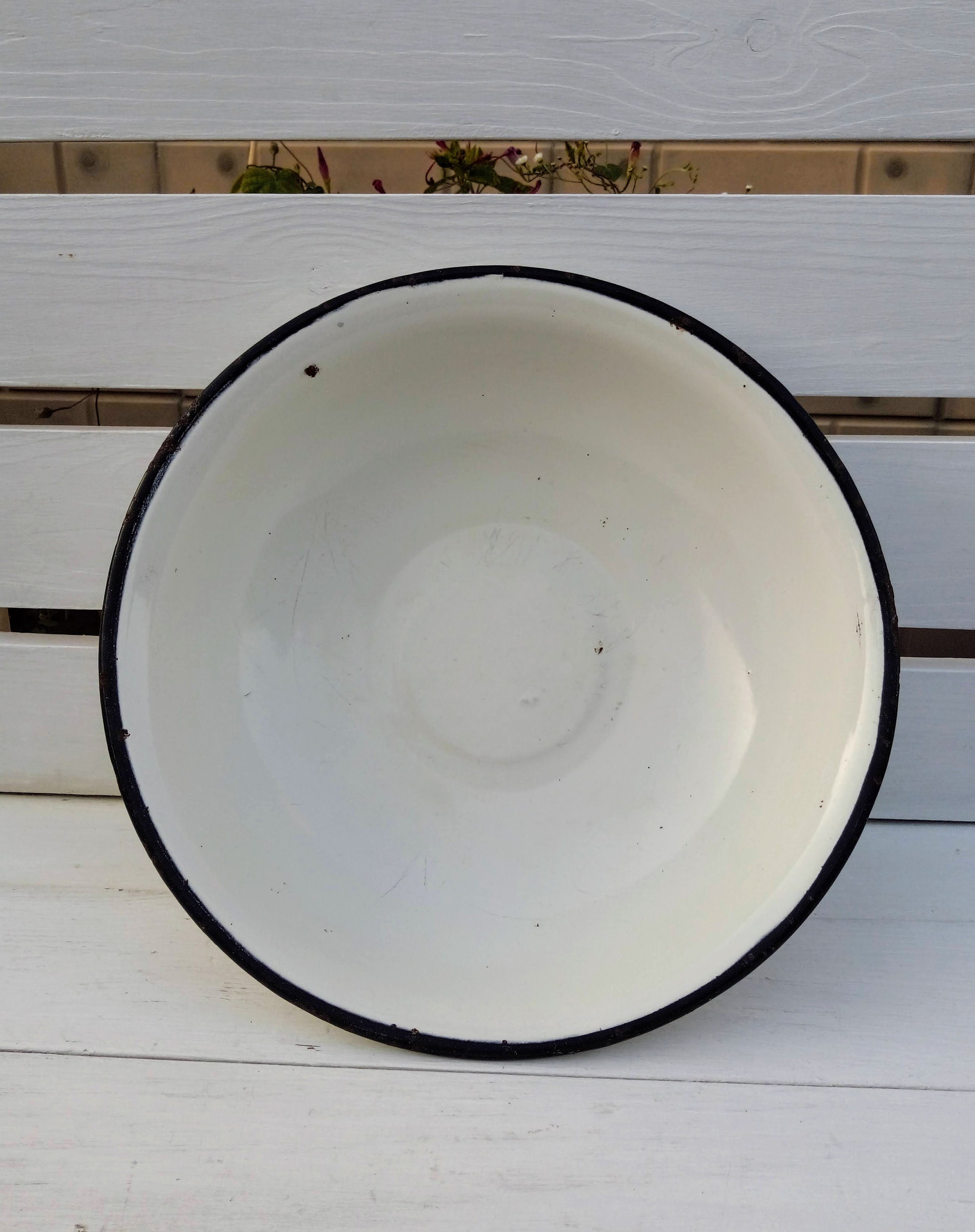 Enamel Dish, Large Metal Bowl, Rusty Enamel Dish, Rustic Vintage Enamel ...