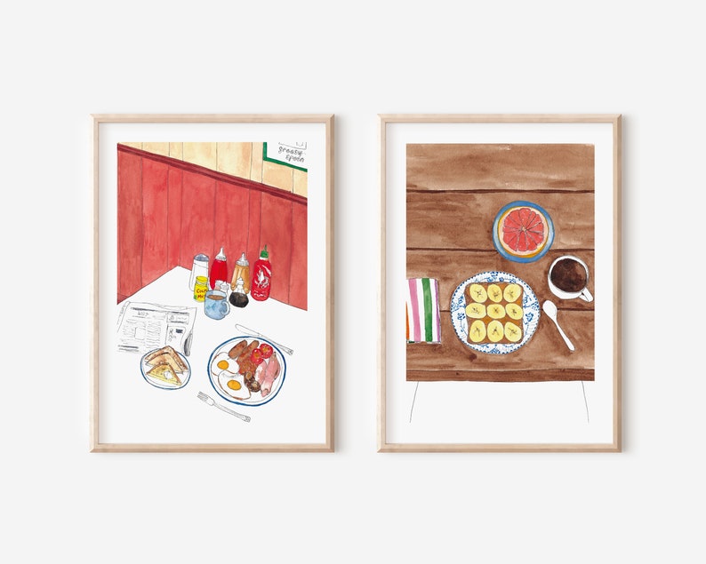 English Breakfast Art Print / Father's Day Gift / Food Print / Gift for ...