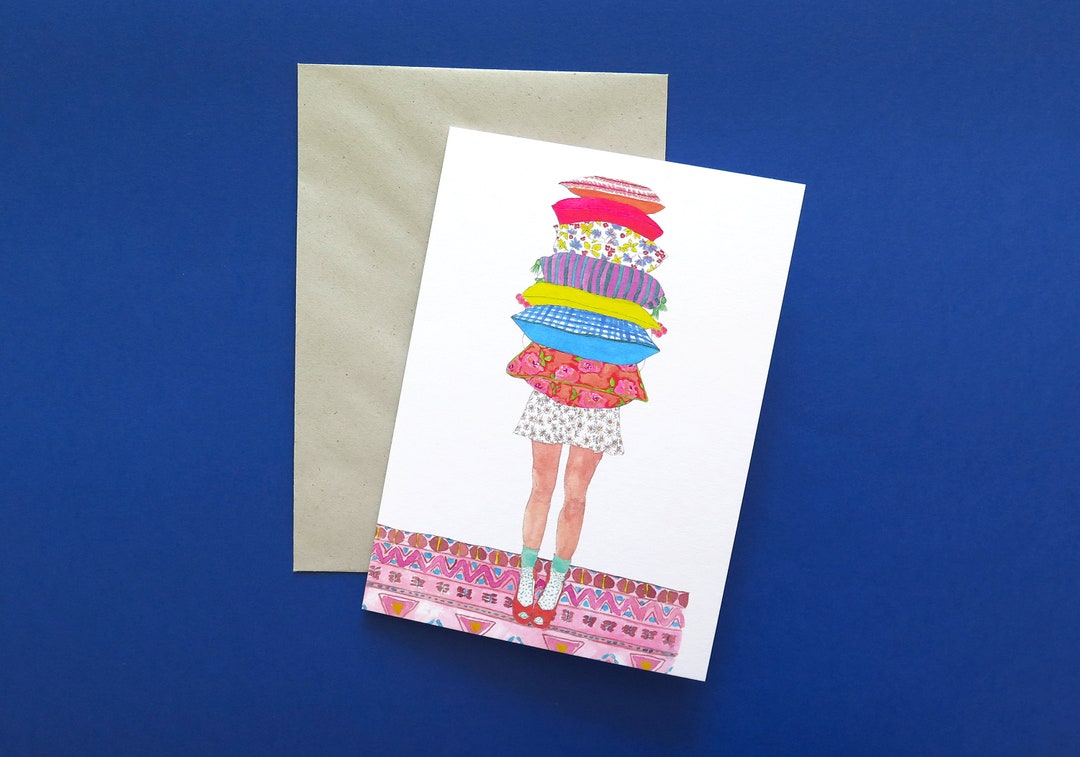 Cute Cushion Stack Greeting Card / Blank Inside - Etsy