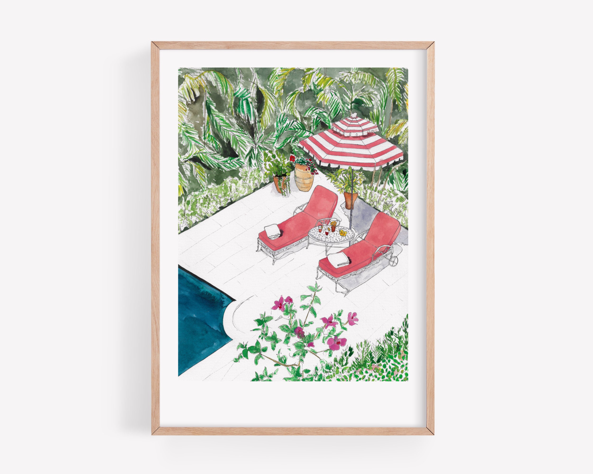 Poolside Art Print / Signed Limited Edition Print - Etsy Sweden