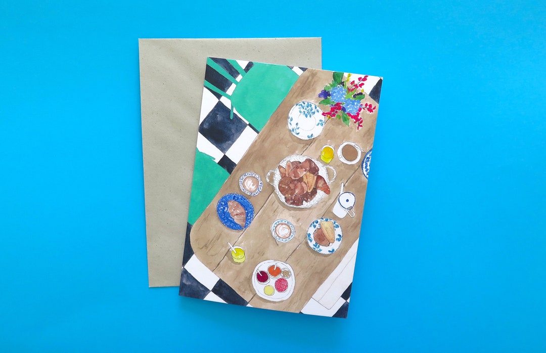 French Breakfast Greeting Card / Blank Inside / Food Card - Etsy