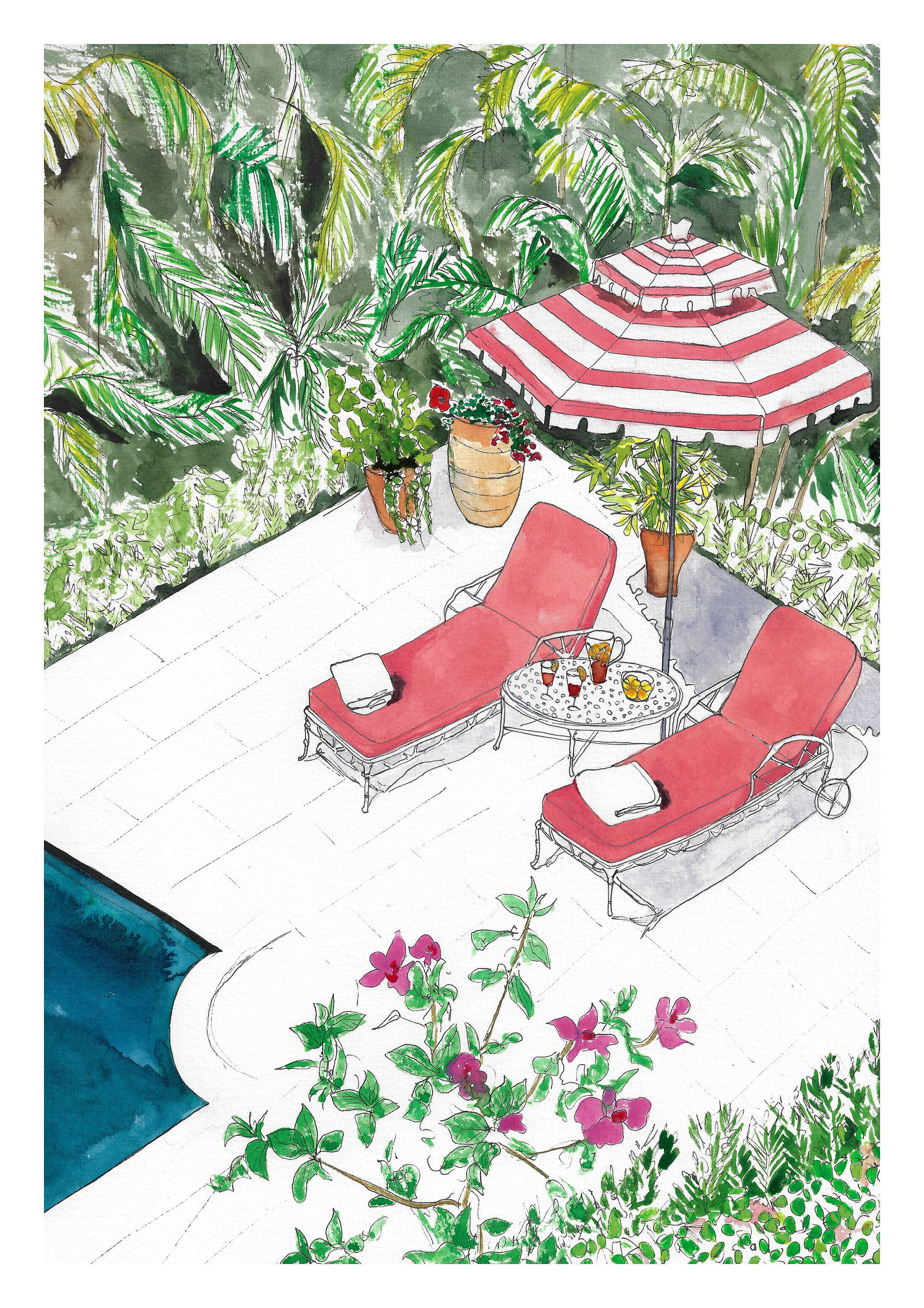 Poolside Art Print / Signed Limited Edition Print - Etsy Sweden