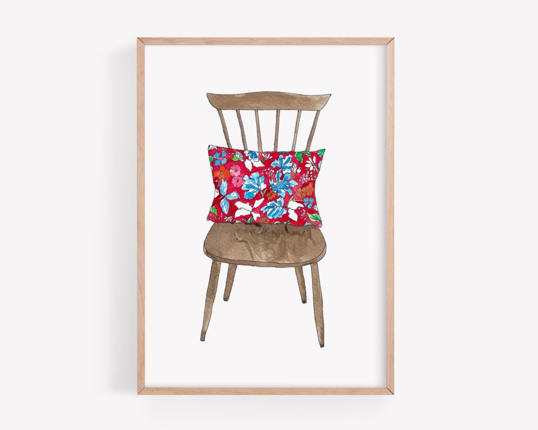 Wooden Chair Art Print - Etsy