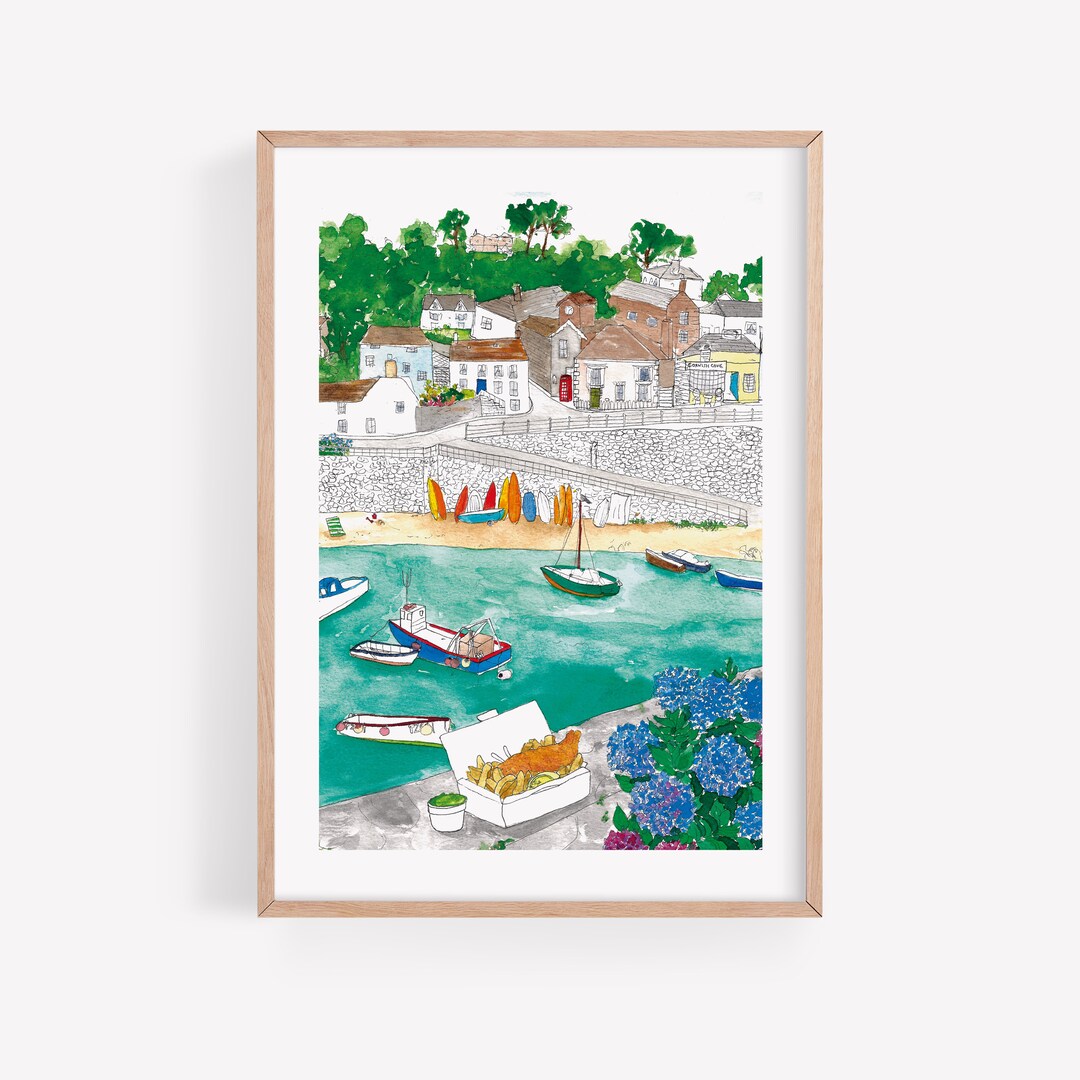 Cornish Summer Mini Print / Cornwall / UK Seaside - Etsy
