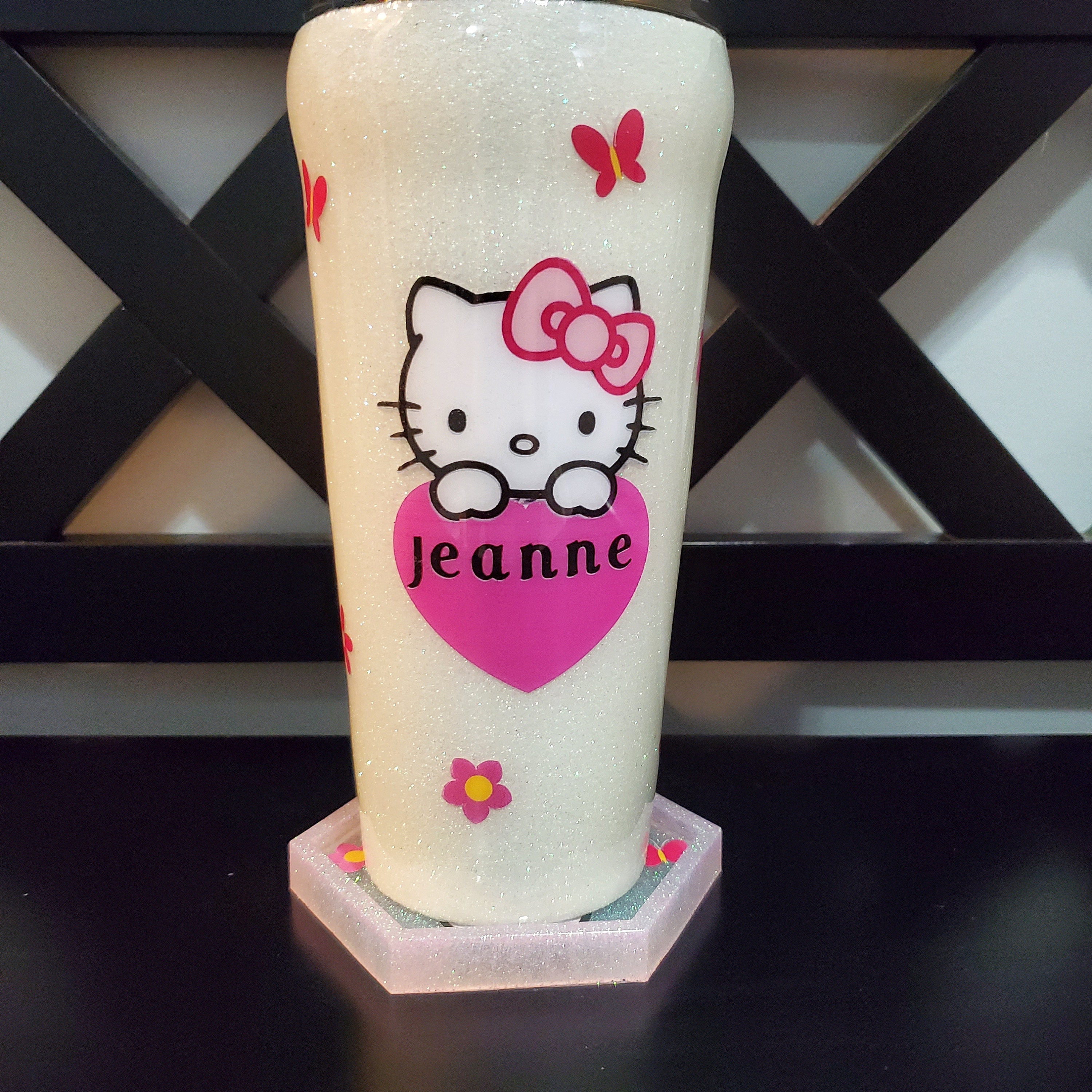 Hello Kitty glitter tumbler | Etsy