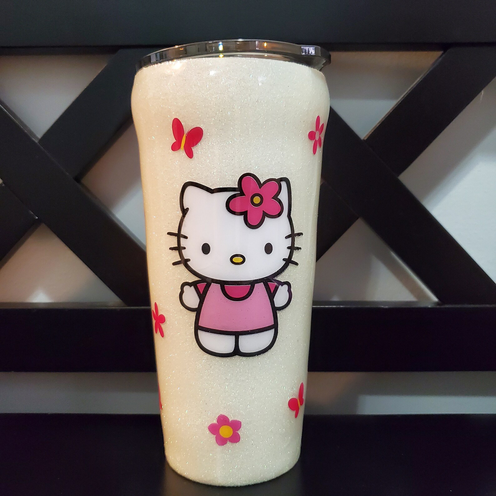 Hello Kitty glitter tumbler | Etsy