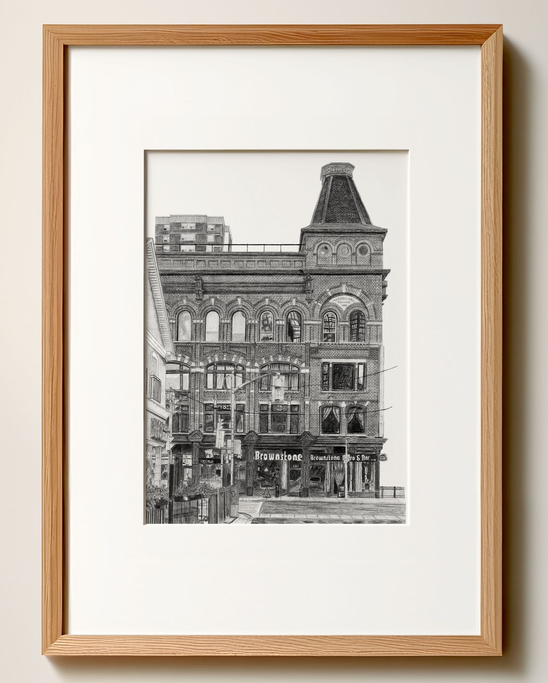 Yonge Street Hand Drawn Graphite Architectural Print Toronto Wall Art ...