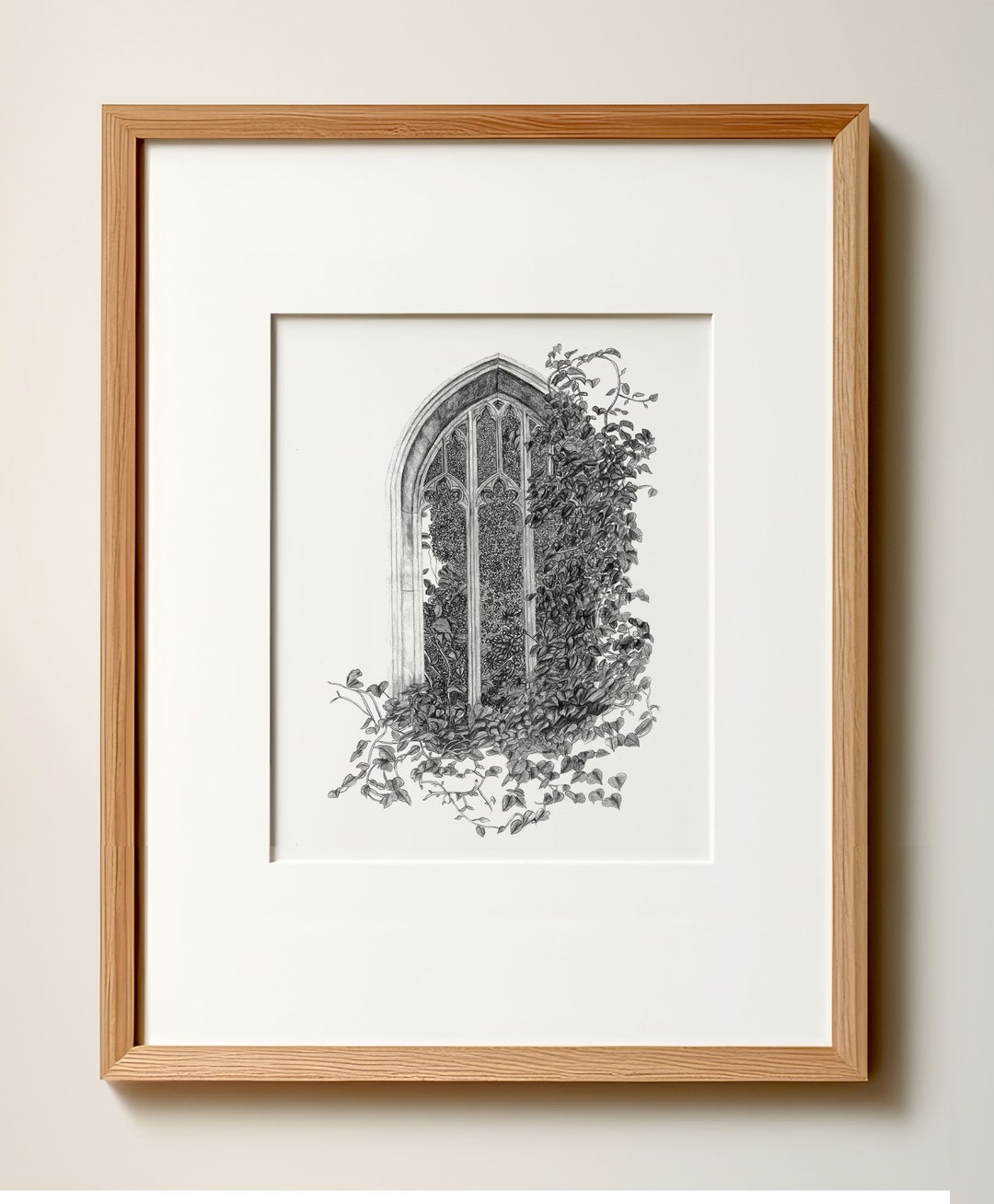 Gothic Window Hand Drawn Graphite Architectural Print Wall Art - Etsy
