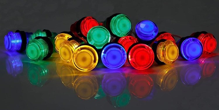 DIY 2 Player Arcade Light up Buttons and Sanwa Joystick Kit - Etsy