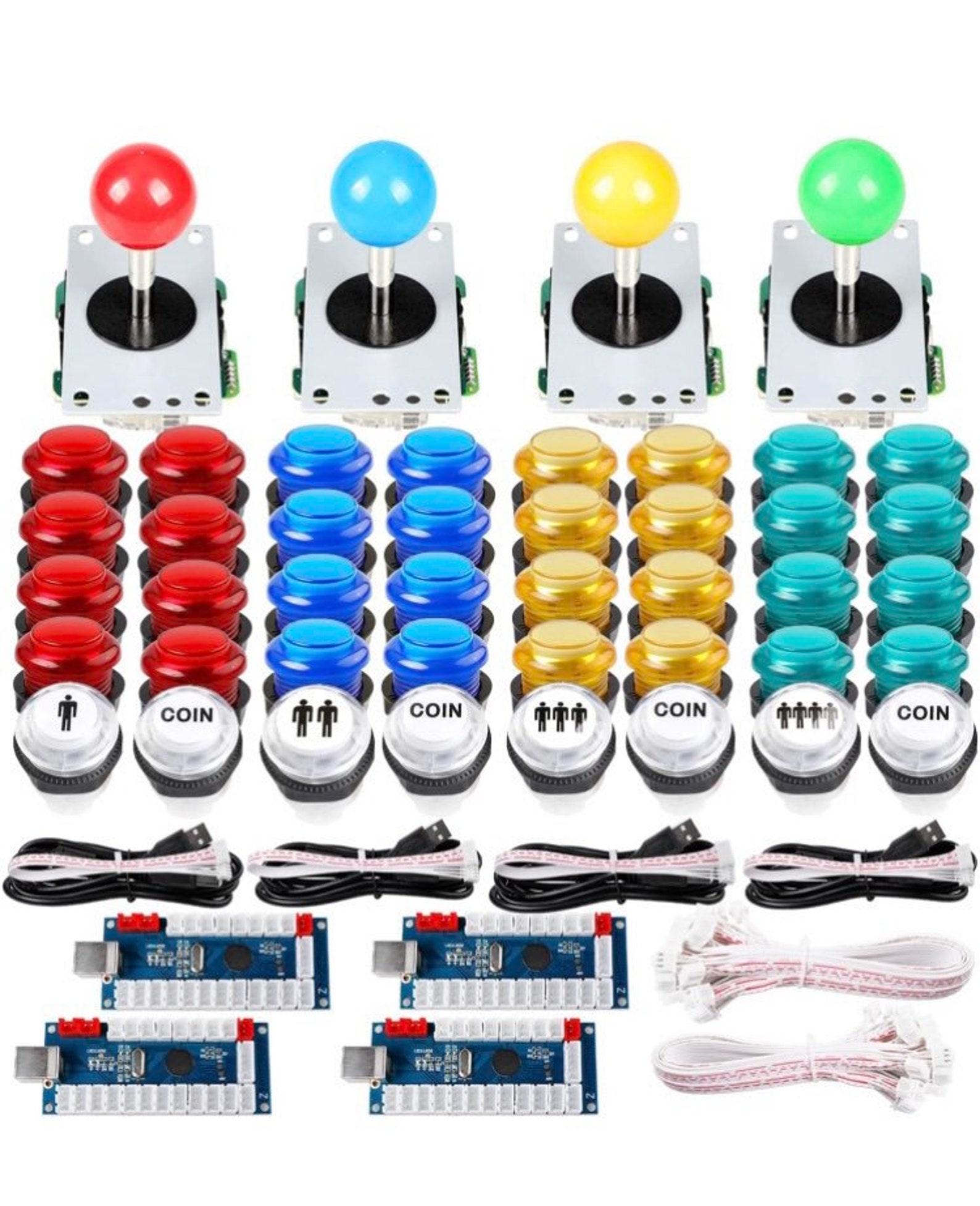 DIY 2 Player Arcade Light up Buttons and Sanwa Joystick Kit | Etsy