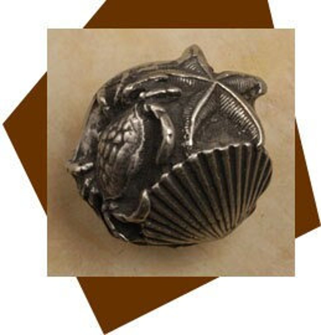Nautical Collection Crab, Shell and Starfish Cluster Cabinet Knob - Etsy
