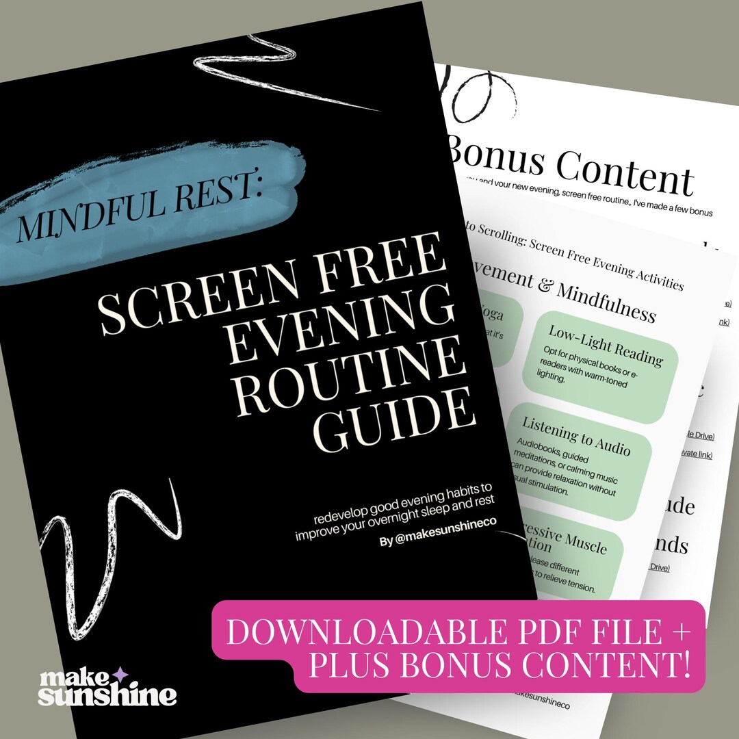 Mindful Rest - Screen Free Evening Routine Guide PDF Plus Digital Audio ...