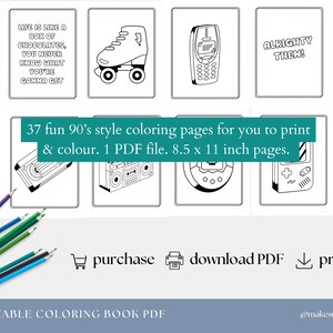 90s Coloring Book Pages Printable PDF 37 90s Retro Style Cartoons ...