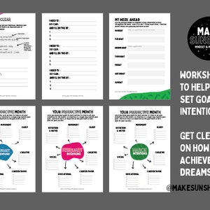 Printable GOALS & INTENTIONS Worksheets to Reach Your Goals | Instant ...