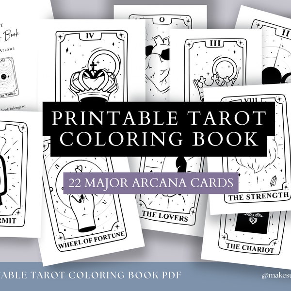 Printable Tarot Coloring Deck - Etsy