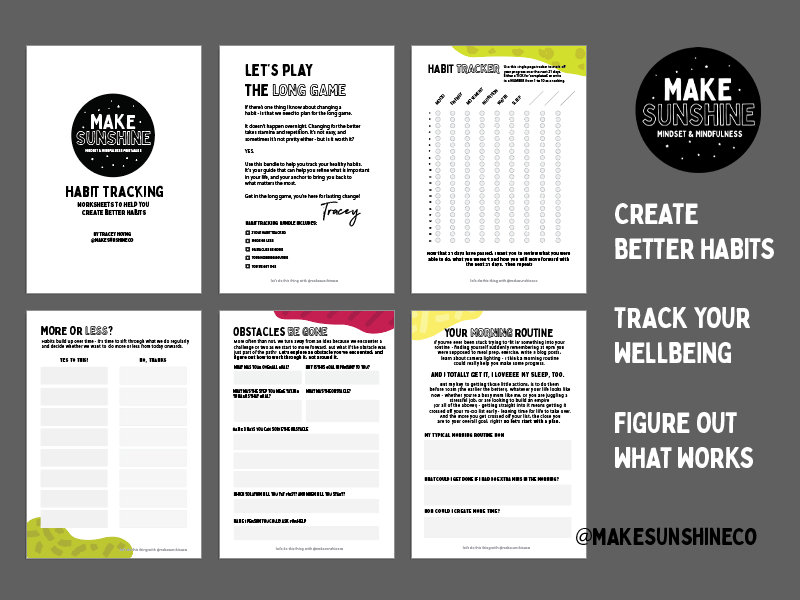 Printable HABIT TRACKING Worksheets to Create Better Habits Instant ...