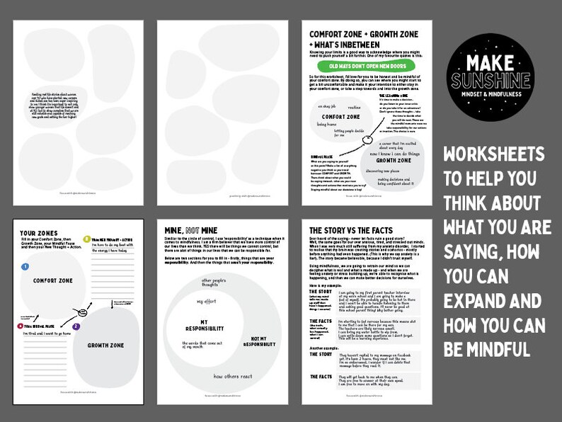 MINDFULNESS Worksheets to Get Mindful and Stay Mindful Printable ...