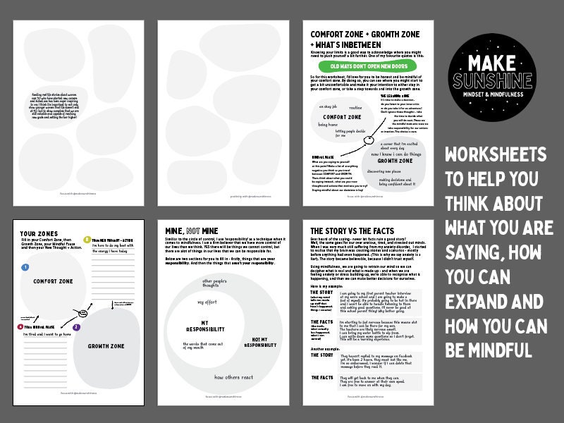 MINDFULNESS Worksheets to Get Mindful and Stay Mindful | Printable ...