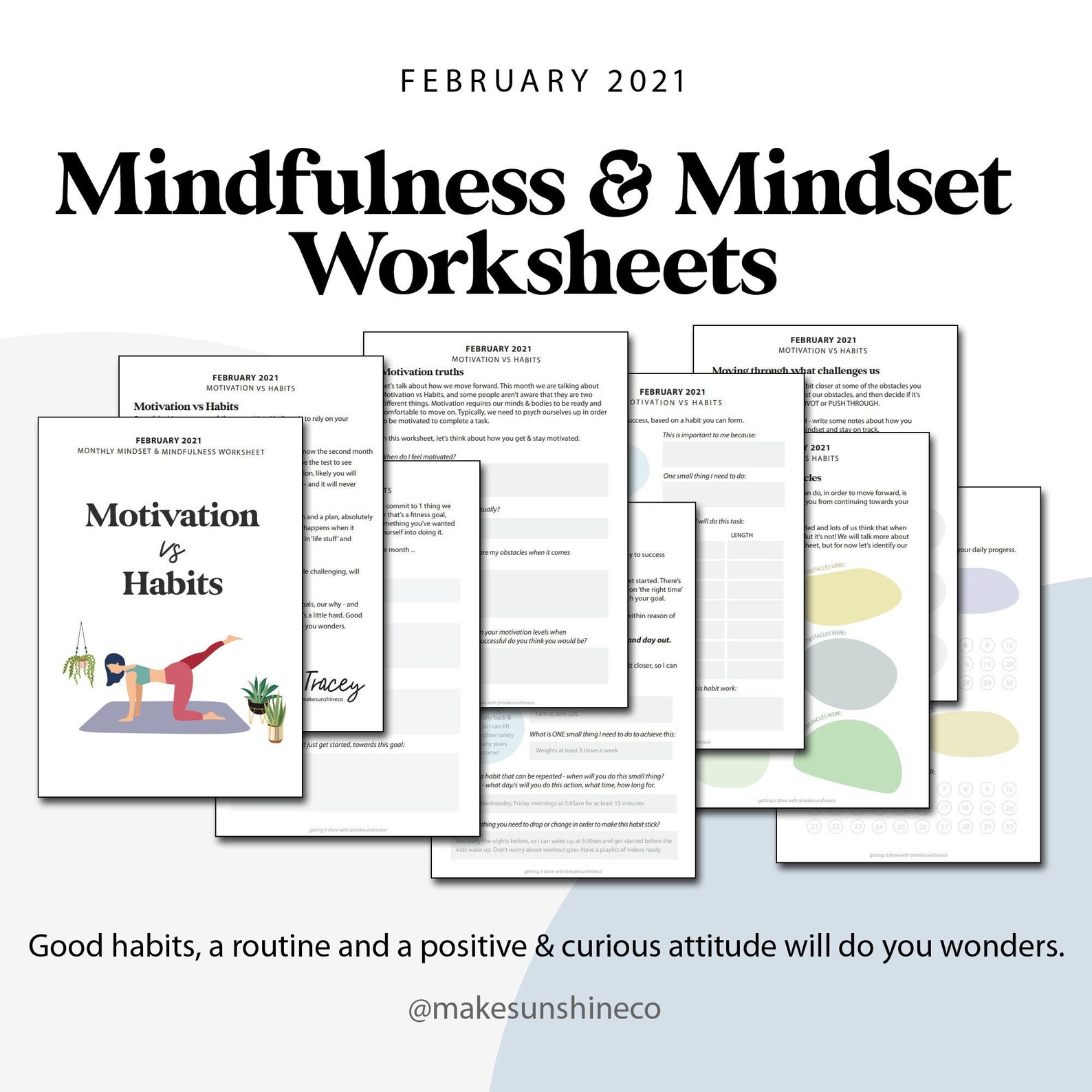 Mindfulness and Mindset Worksheet | February 2021 | Motivation Vs ...