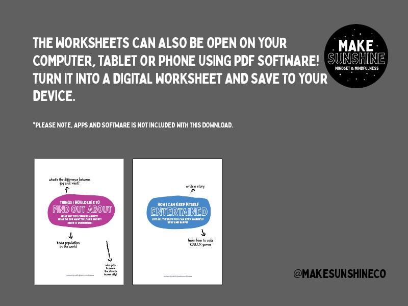 Printable KIDS Worksheets for Mindfulness, Gratitude & Curiousity ...